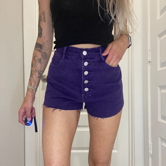BONGO | Shorts | Vintage Bongo Studded Highwaisted Cutoff Dark Purple ...